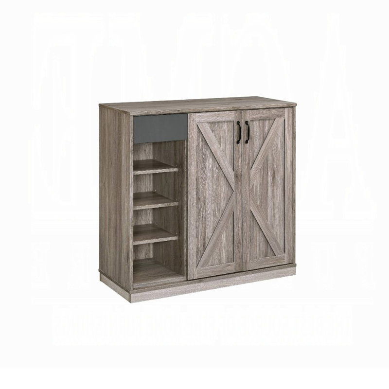 Gracie Oaks Rustic Grey Oak Shoe Cabinet | Wayfair